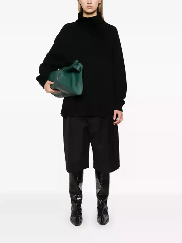 Eric Bompard Hammer-sleeve Round-neck Sweater
