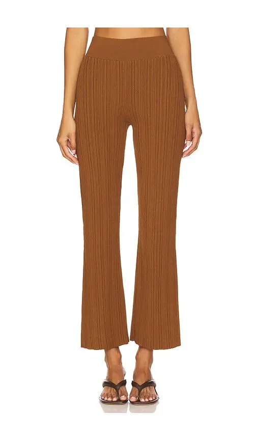 Veronica Beard Ribbed Flare Trousers - Brown