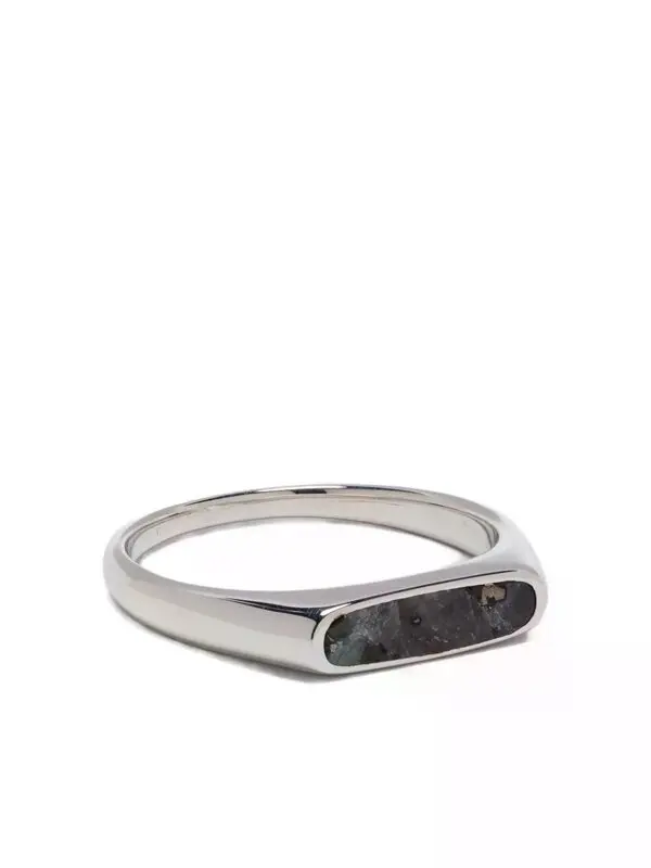 Tom Wood Larvikite Sterling Signet Ring - Silver