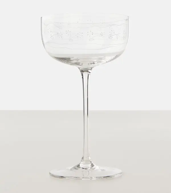 SERAX Midnight Flowers Anemone Vaniglia Set Of 4 Champagne Glasses Marni