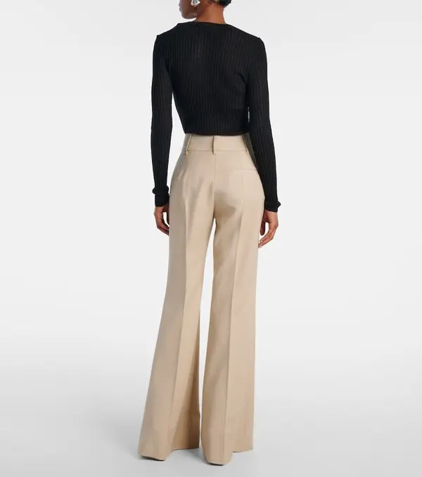 Gabriela Hearst Rhein High-rise Wool Flared Trousers