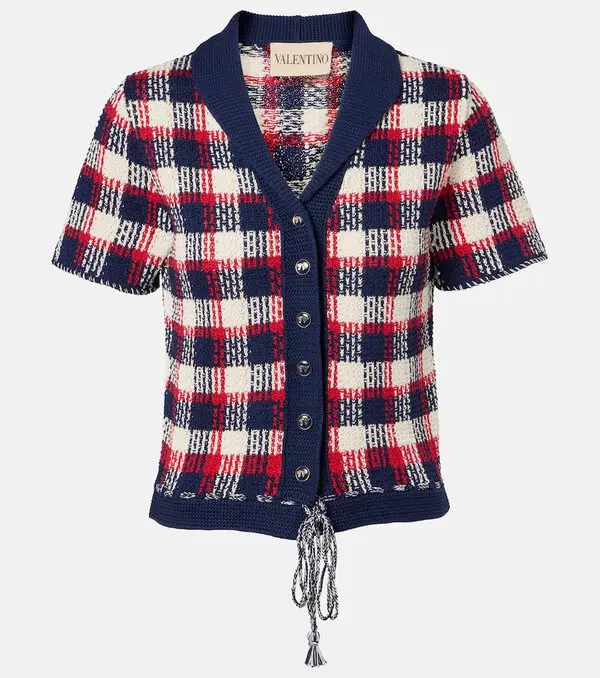 Valentino Garavani Checked Cotton Cardigan - Multicoloured