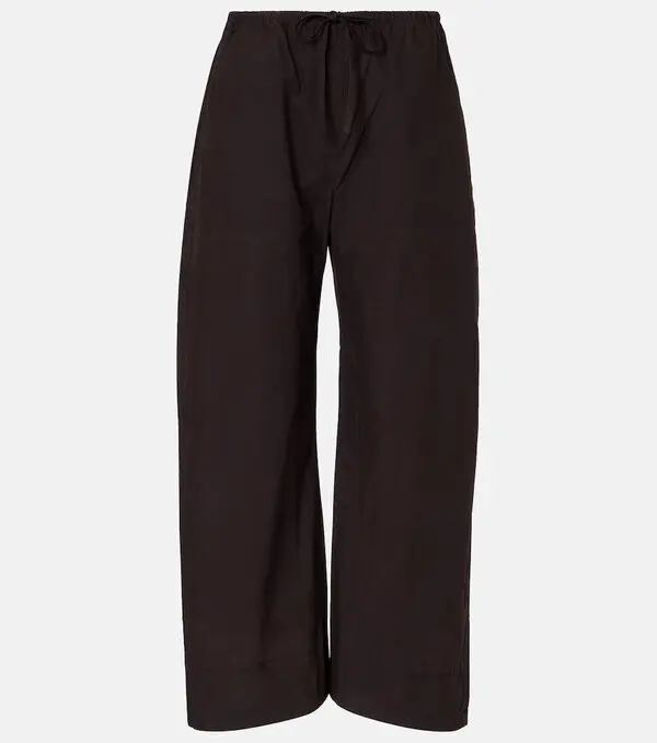 LESET Kyoto Cotton Wide-leg Pants - Brown