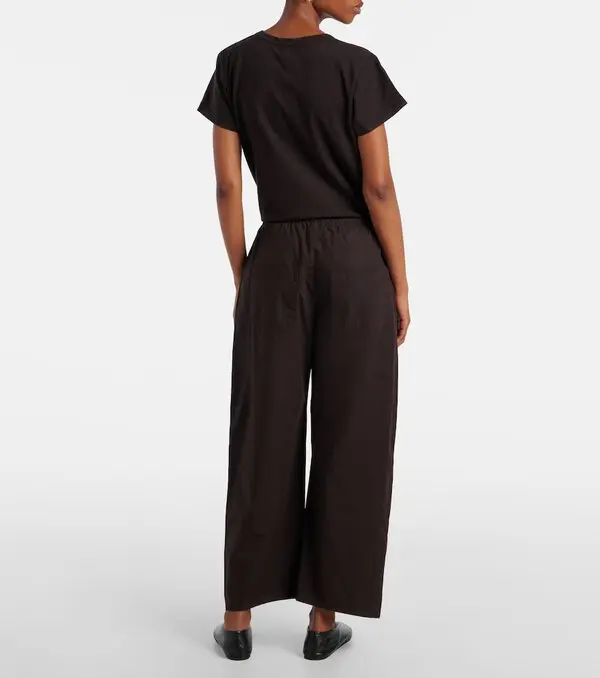 LESET Kyoto Cotton Wide-leg Pants - Brown