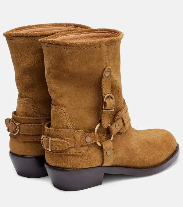 Isabel Marant Étoile Suede Ankle Boots With Buckle Fastening