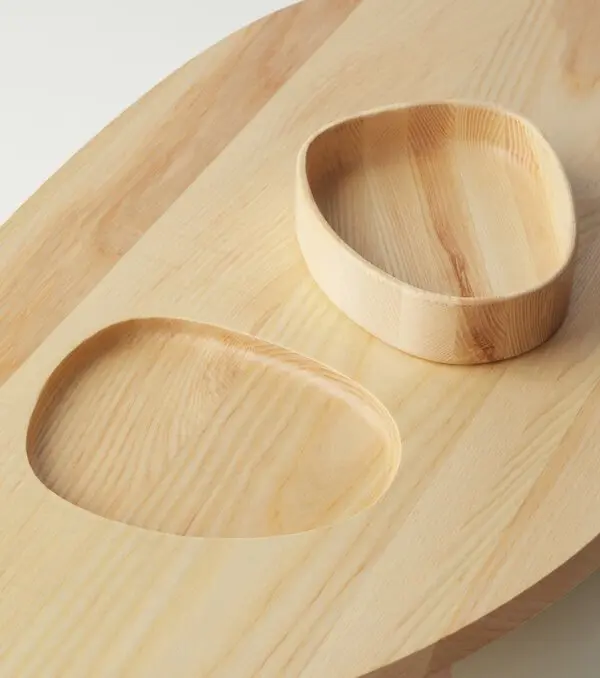 SERAX Dune Wooden Platter And Bowl Kelly Wearstler - Beige