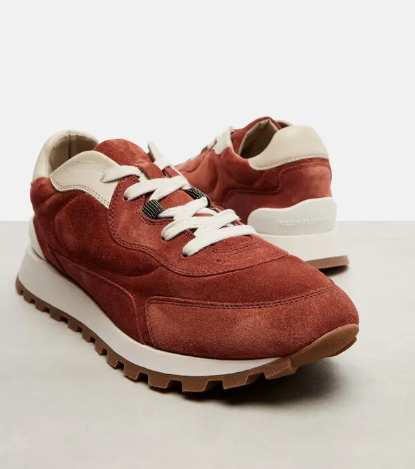 Brunello Cucinelli Monili Suede Sneakers