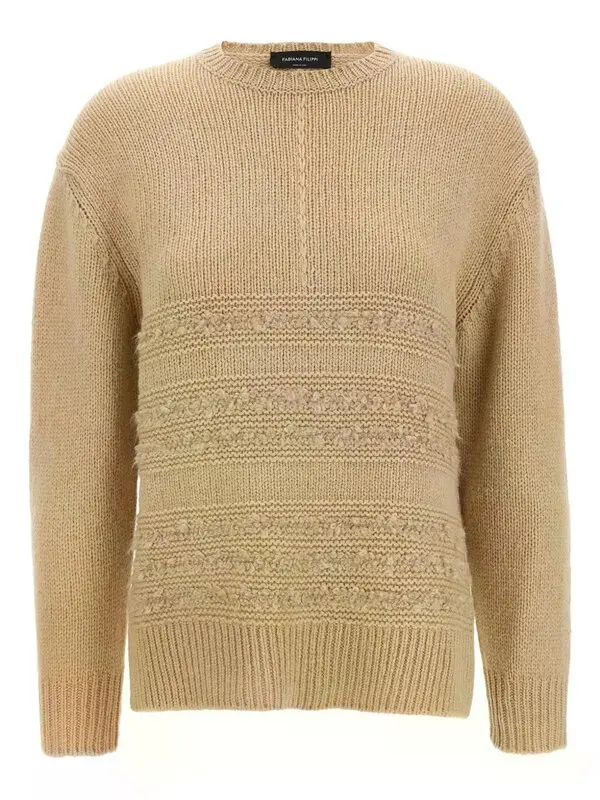 Fabiana Filippi Bouclé Insert Crew Neck Sweater