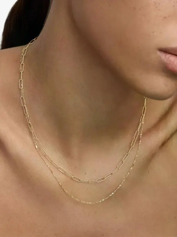 Monica Vinader 14k Yellow Textured Link Necklace