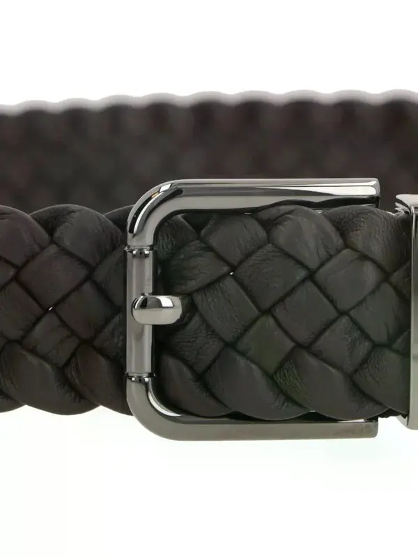 Dolce & Gabbana Braided Leather Belt - Brown