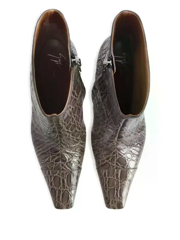 GIUSEPPE ZANOTTI Janiee Crocodile-effect Ankle Boots
