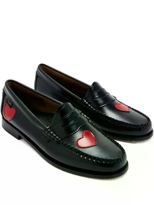 G.H.BASS Weejuns Love Penny Loafers With Heart Embellishment - Black