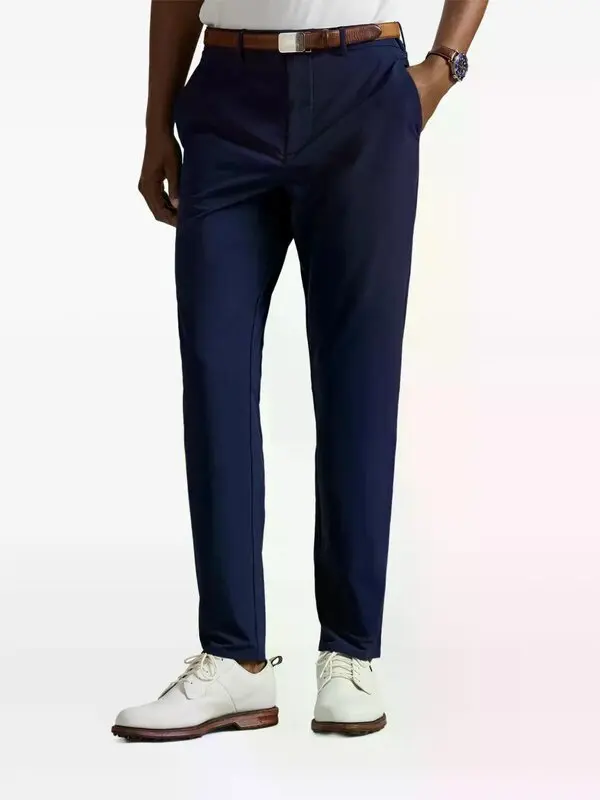 Rlx Ralph Lauren Navy Logo Patch Tailored Trousers - Blue