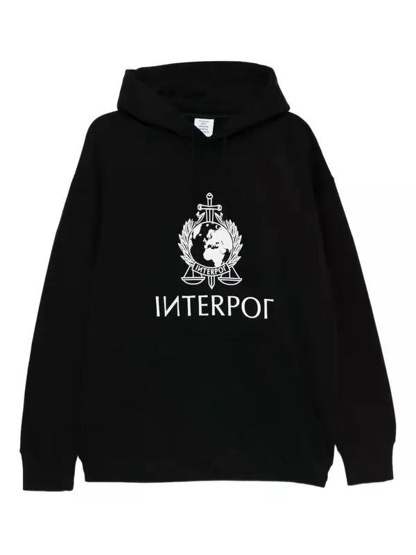 Vetements Graphic Print Hoodie - Black