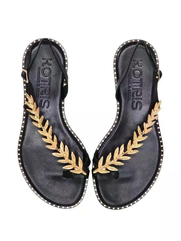 KOTRIS SANDALS Leaf Embellished Slingback Sandals