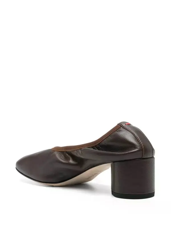 AeydĒ 45mm Block Heel Leather Pumps