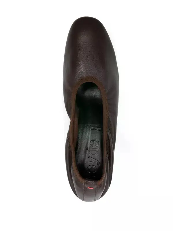 AeydĒ 45mm Block Heel Leather Pumps