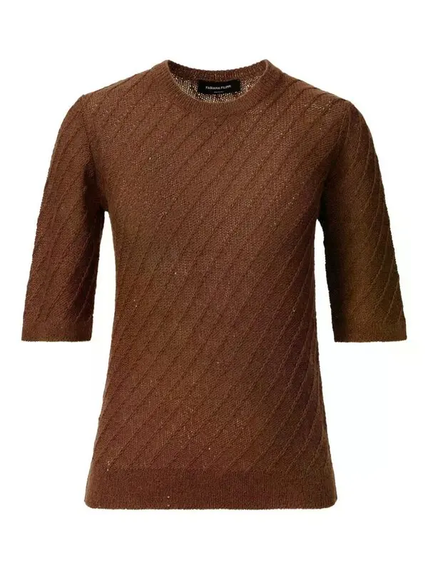 Fabiana Filippi Sequin-embellished Ribbed-knit Jumper - Brown