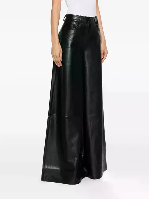 Norma Kamali Leather Wide-leg Trousers