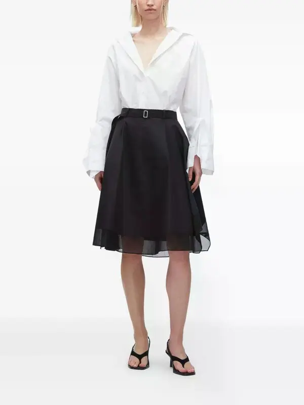 3.1 Phillip Lim Belted Layered Skirt - Black