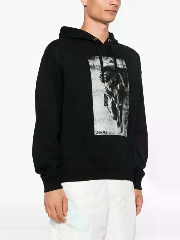 Versace Statue-print Cotton Hoodie