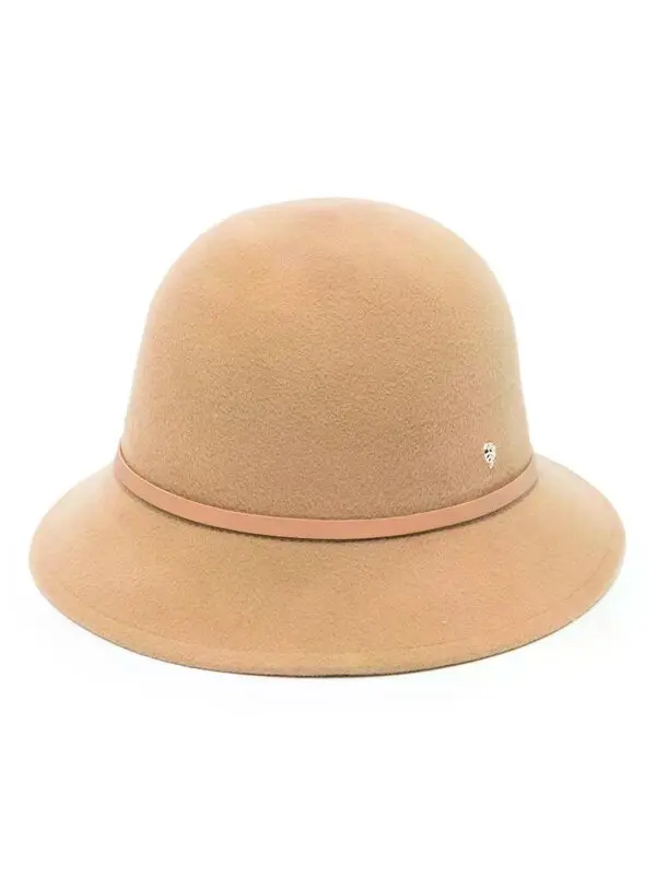Helen Kaminski Leather Trimmed Wool Fedora Hat - Brown