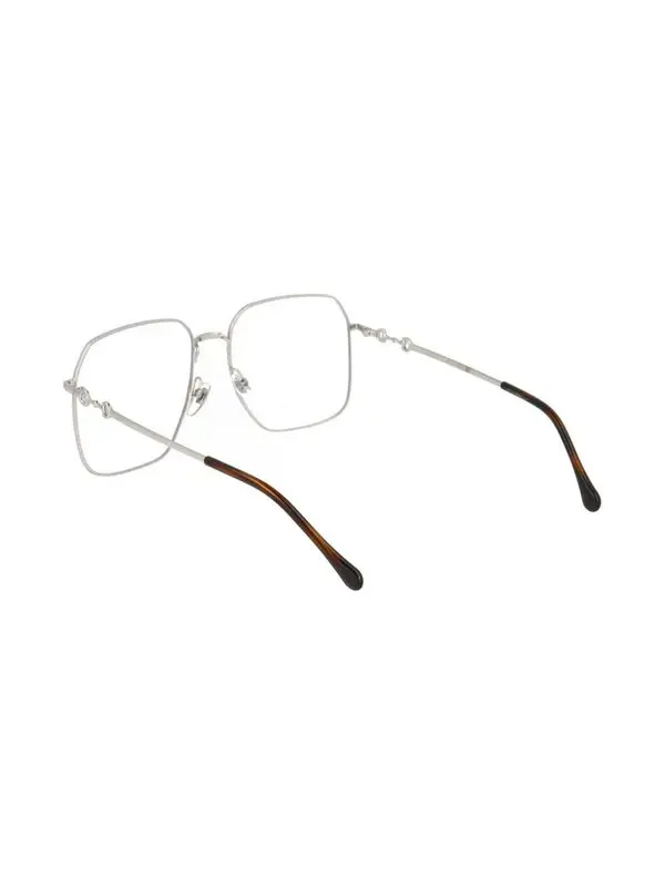 Gucci Tone Metal Horsebit Detail Square Frame Eyeglasses