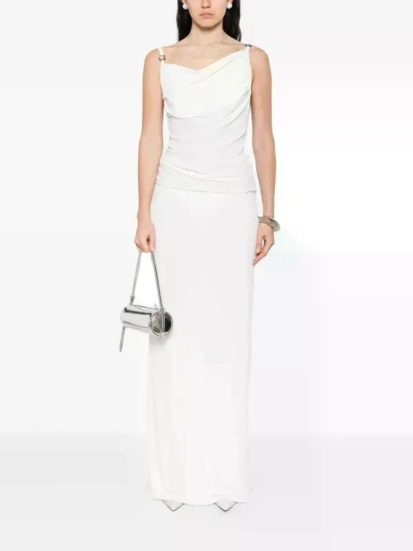 Coperni Strappy Cowl Neck Midi Dress - White