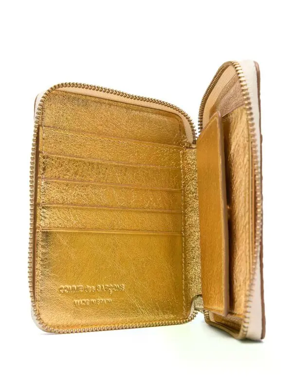 Comme Des Garçons Logo-embossed Zip Wallet - Gold