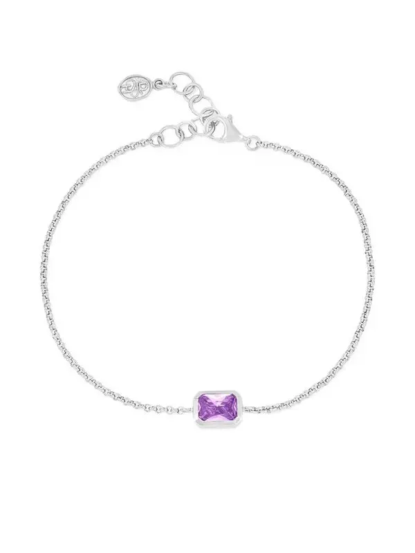 DOWER & HALL Tone Amethyst Octagon Chain Bracelet - Silver