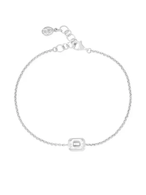 DOWER & HALL Octagon Chain Bracelet With White Topaz - Silver