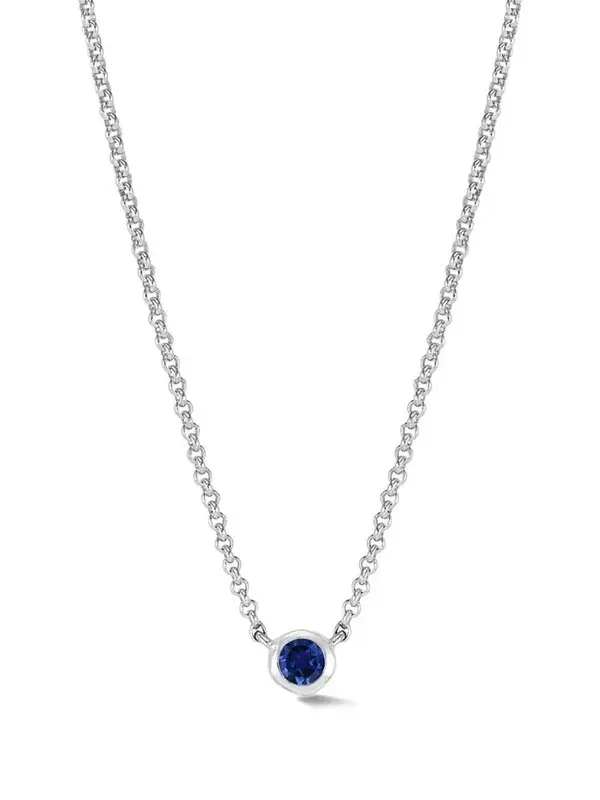DOWER & HALL Round-dewdop Sapphire Pendant Necklace - Silver