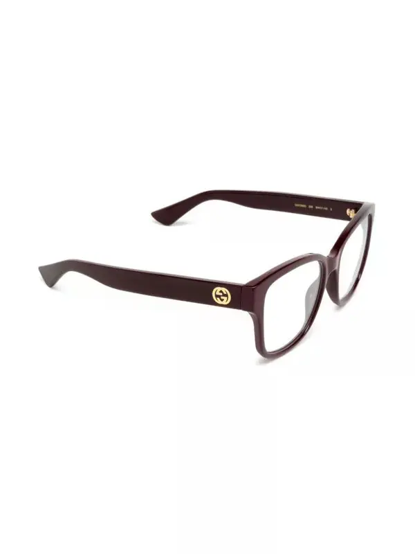 Gucci Acetate Logo-engraved Frames - Red