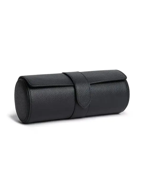 Smythson Panama Leather Three-watch Roll