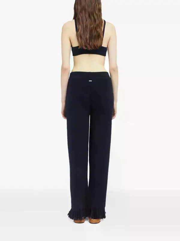 Alanui Straight Leg Trousers With Fringe Detail