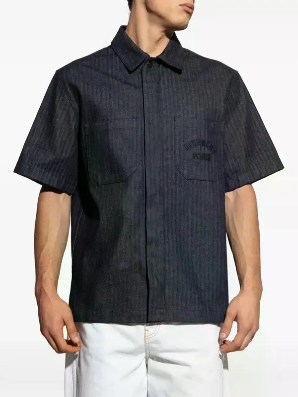 Givenchy Herringbone-pattern Embroidered Shirt