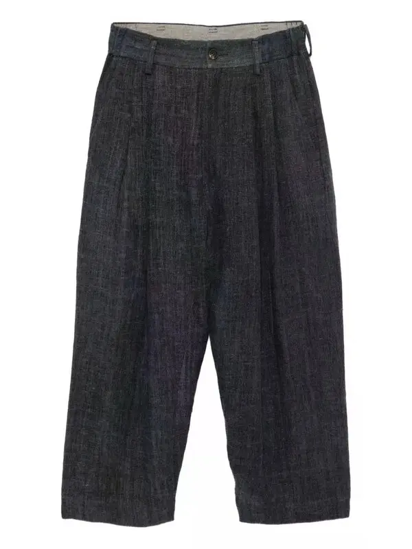ZIGGY CHEN Charcoal Linen Trousers - Grey