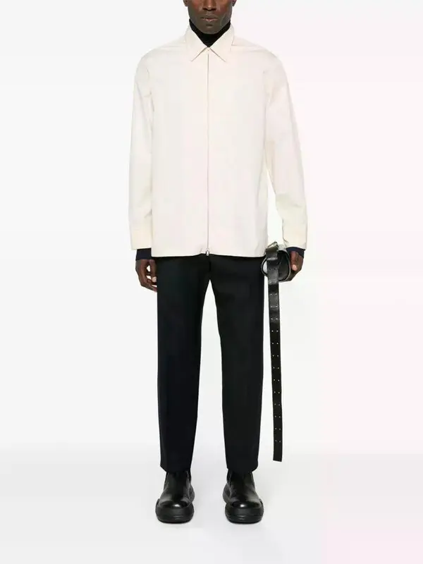 JIL SANDER Wool Tapered-leg Cropped Trousers