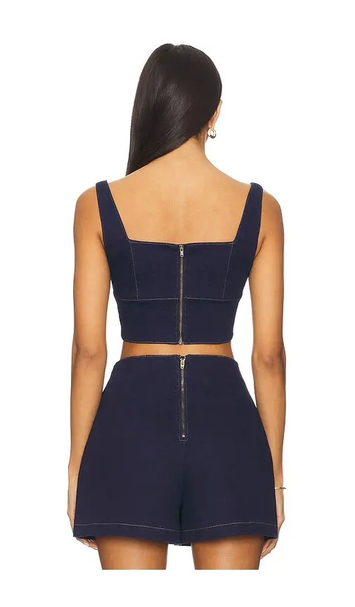SAU LEE Bridgette Denim Top In . Also