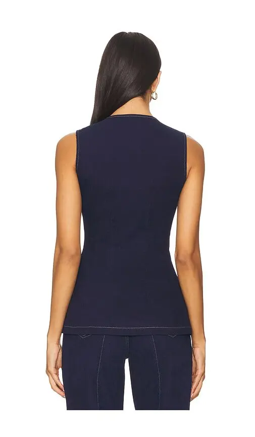 SAU LEE Denver Denim Waistcoat