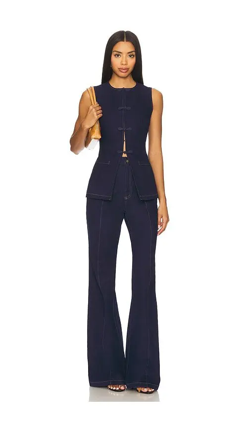 SAU LEE Denver Denim Waistcoat