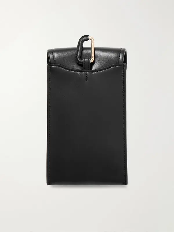 Gabriela Hearst Leather Pouch With Rose Gold-tone Clasp - Black