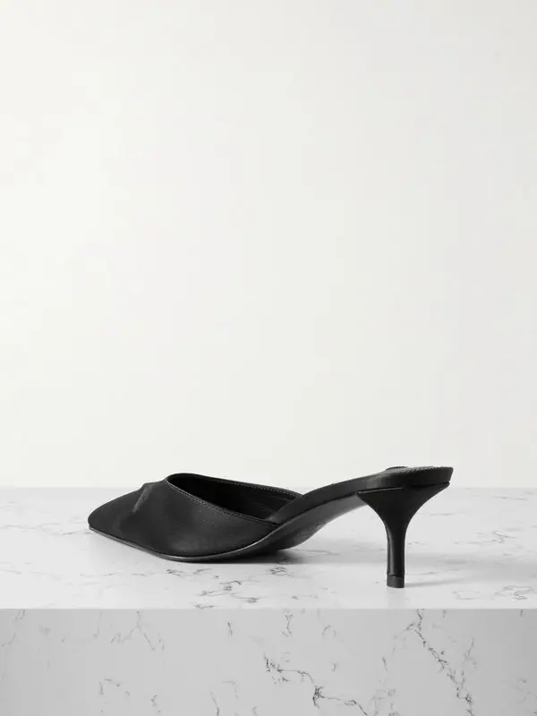 Alaïa 55 Satin Mules - Black
