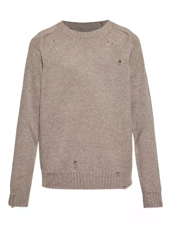 Zadig&Voltaire Distressed Wool-cashmere Blend Crew Neck Sweater