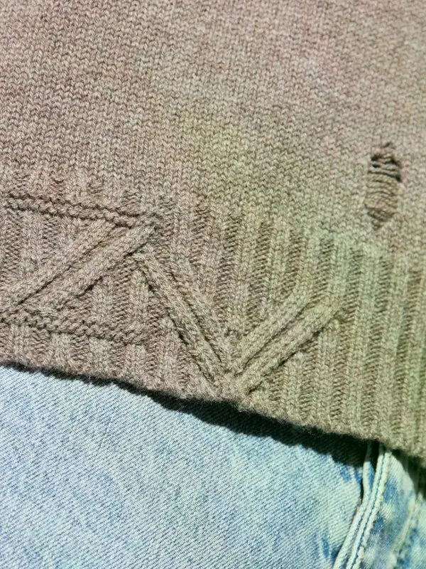 Zadig&Voltaire Distressed Wool-cashmere Blend Crew Neck Sweater