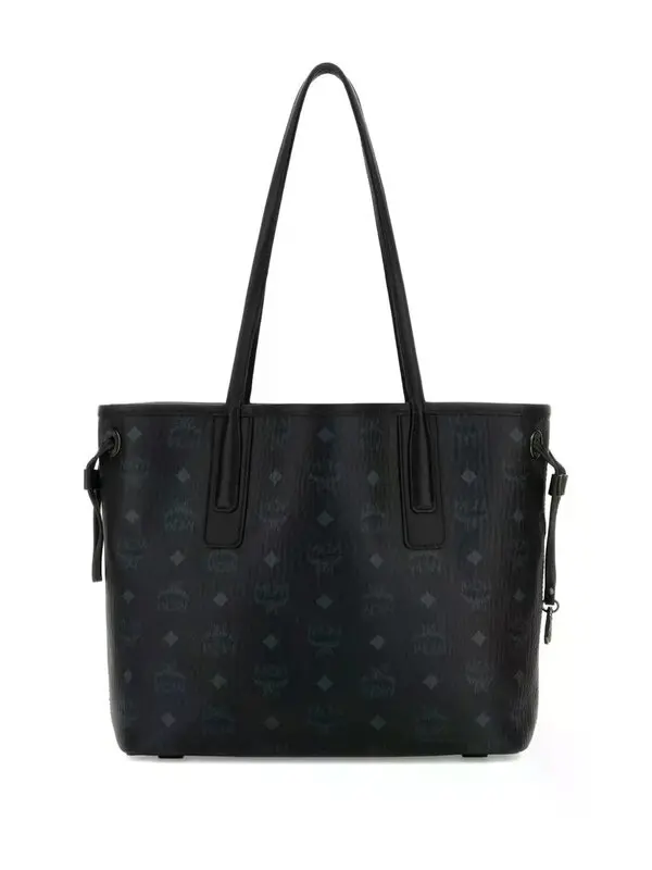 Mcm Small Liz Tote Bag With Monogram Pattern - Black