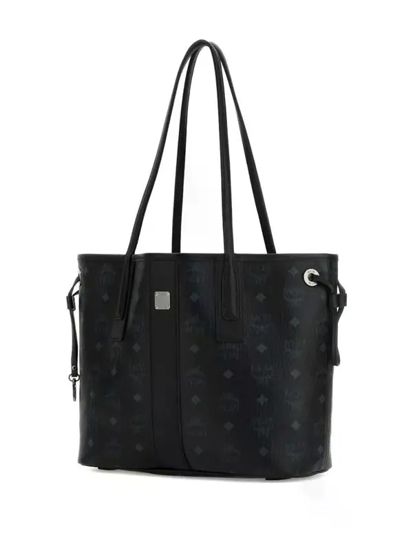 Mcm Small Liz Tote Bag With Monogram Pattern - Black