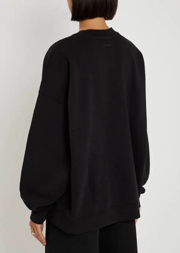 ANINE BING Miles Letterman Sweatshirt - Black