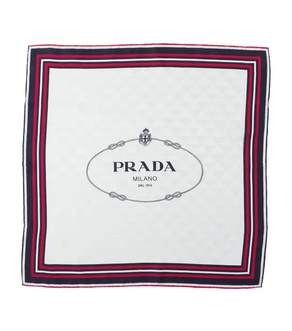 Prada Silk Twill Jacquard Scarf