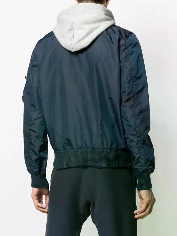 Alpha Industries Hooded Bomber Jacket - Blue